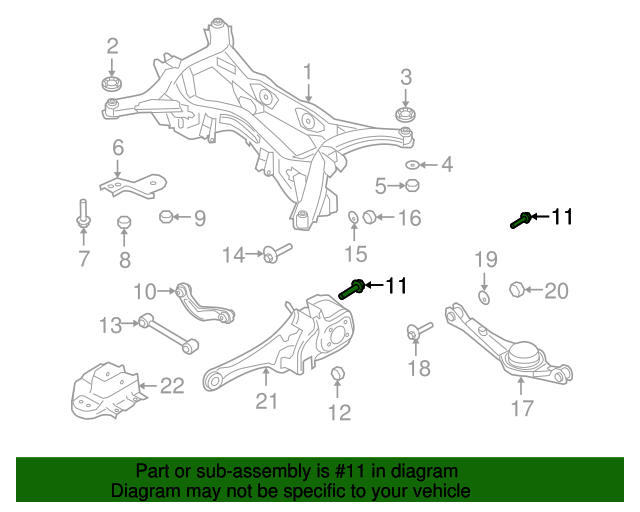 9YA0-2A-401 - Rear Lateral Arm Bolt - 2007-2015 Mazda CX-9 | Werner ...