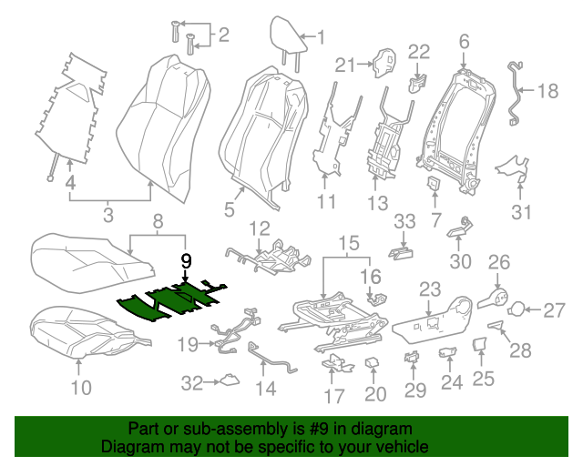 87510-F4010 - Seat Cushion Heater - 2018 Toyota C-HR | OEM Parts Quick
