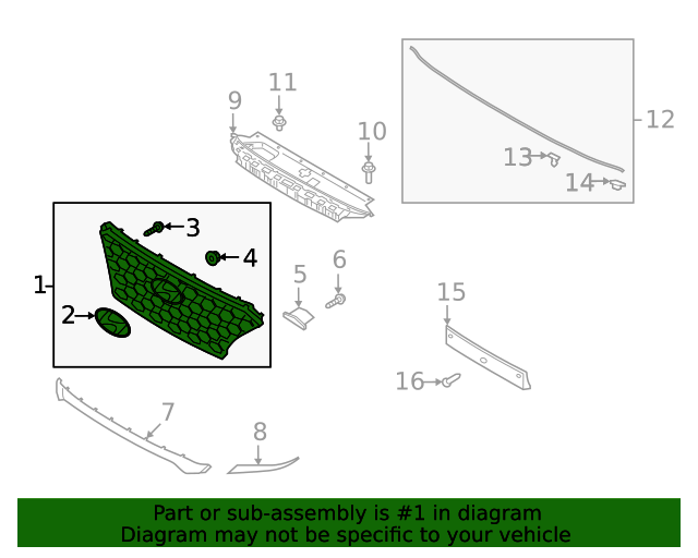 Hyundai - 86350-S1610 - Grille Assembly - 2021-2023 Hyundai Santa Fe ...