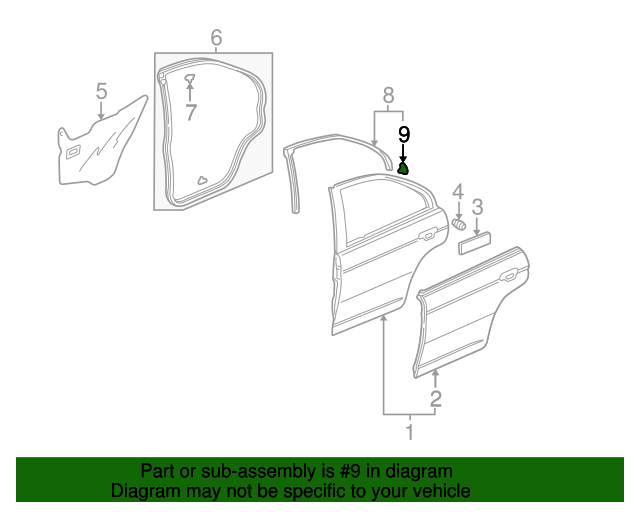 91530-S0A-003 - Upper Weather-Strip Clip 1999-2012 Honda | Honda Parts ...
