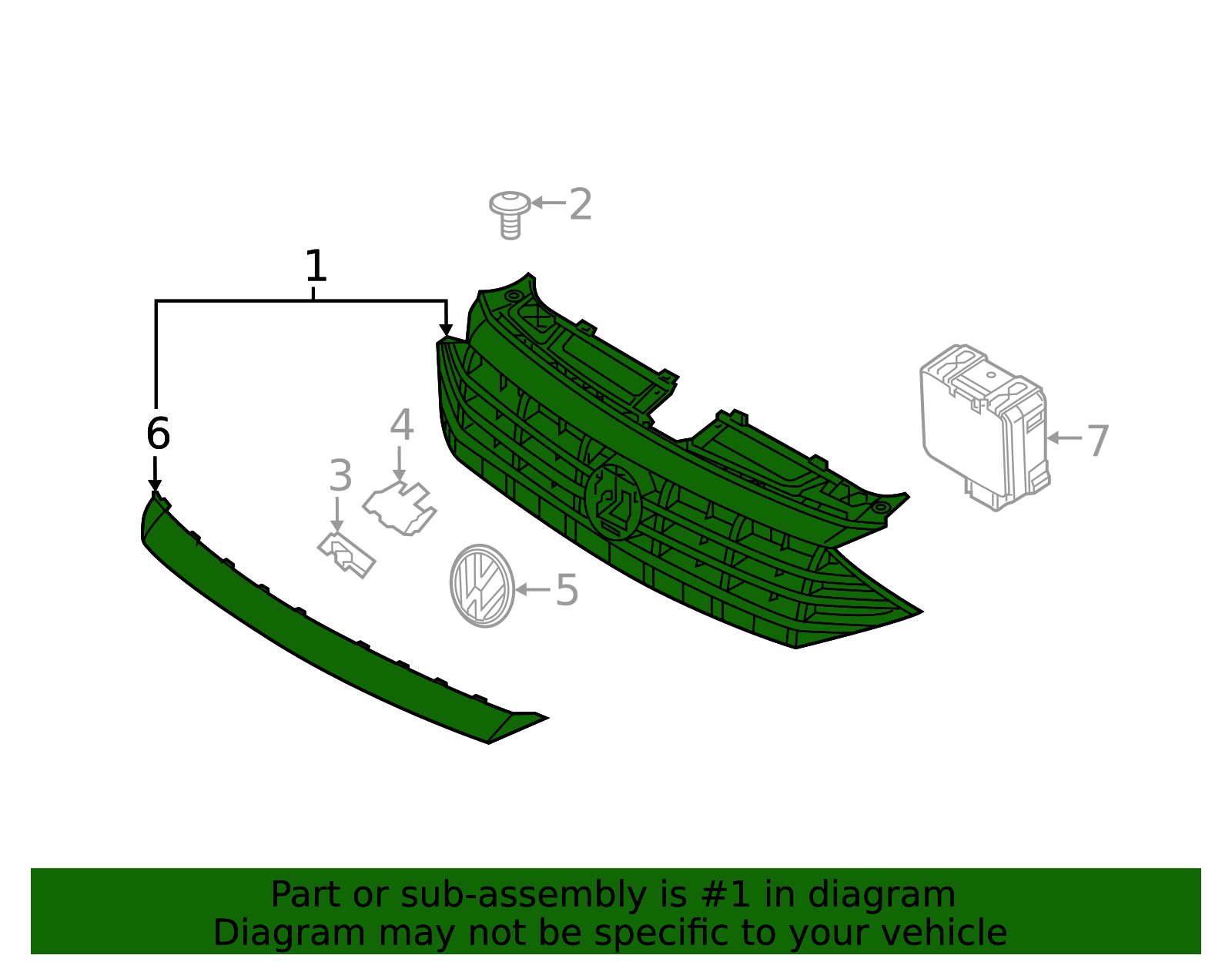 2019-2021 Volkswagen Jetta Grille 17A-853-651-R-IDJ | VW Direct Auto Parts