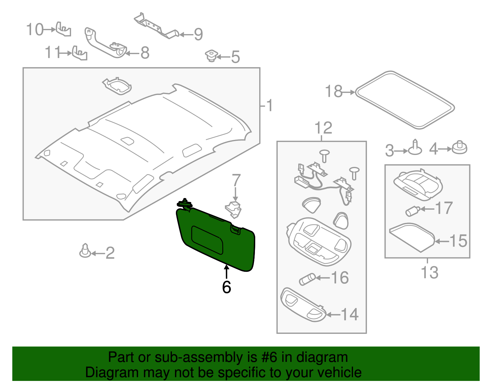 2008-2014 Subaru Impreza Sun-Visor 92011FG042ME | Subaru Parts Store