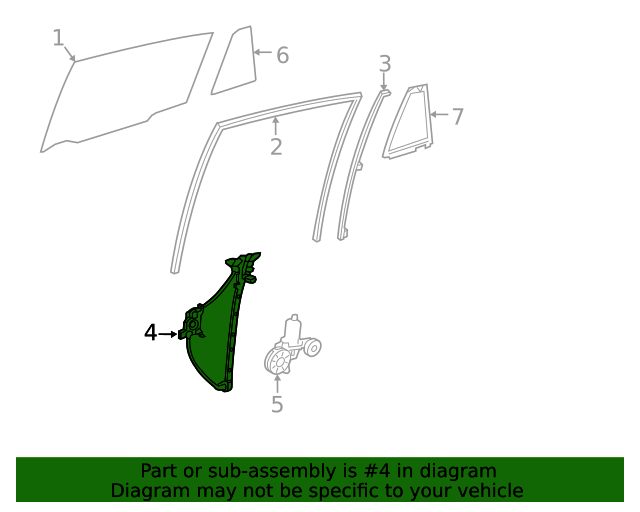 2019-2024 Toyota Window Regulator 69803-0R052 | Toyota Parts Center