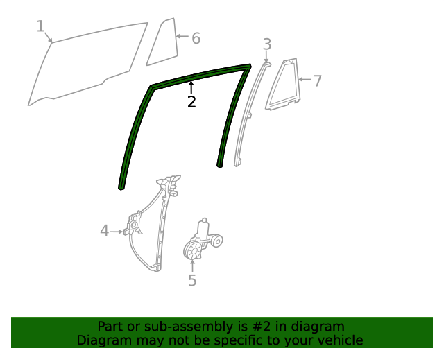 68152-0R051 - Run Channel - 2019-2023 Toyota | OEM Genuine Toyota Parts