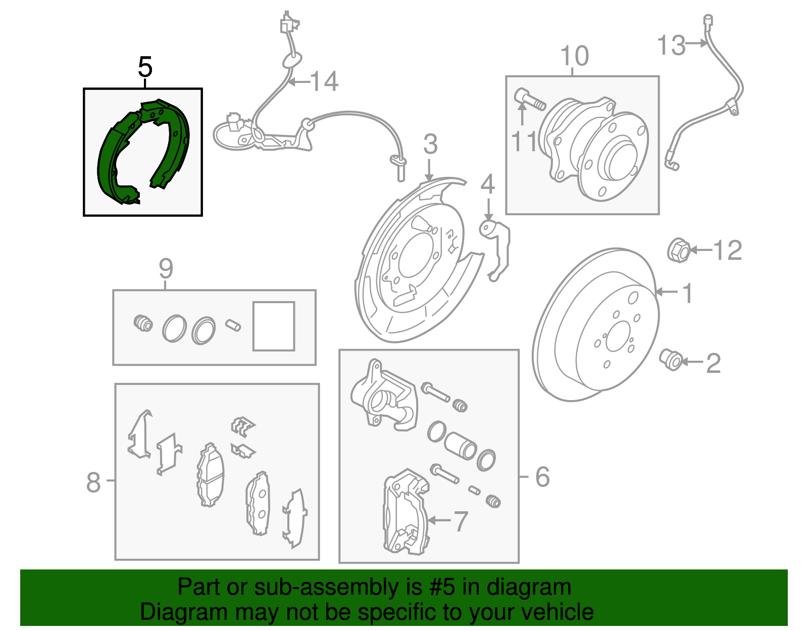2010-2012 Subaru Park Brake Shoes 26694YC000 | Subaru Parts For You