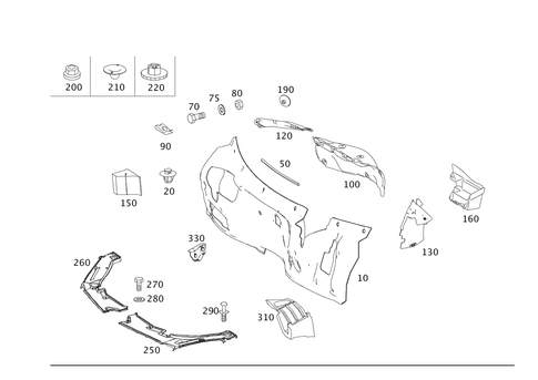 Engine Compartment Damping for 2008 Mercedes-Benz R 350 | Mercedes-Benz ...