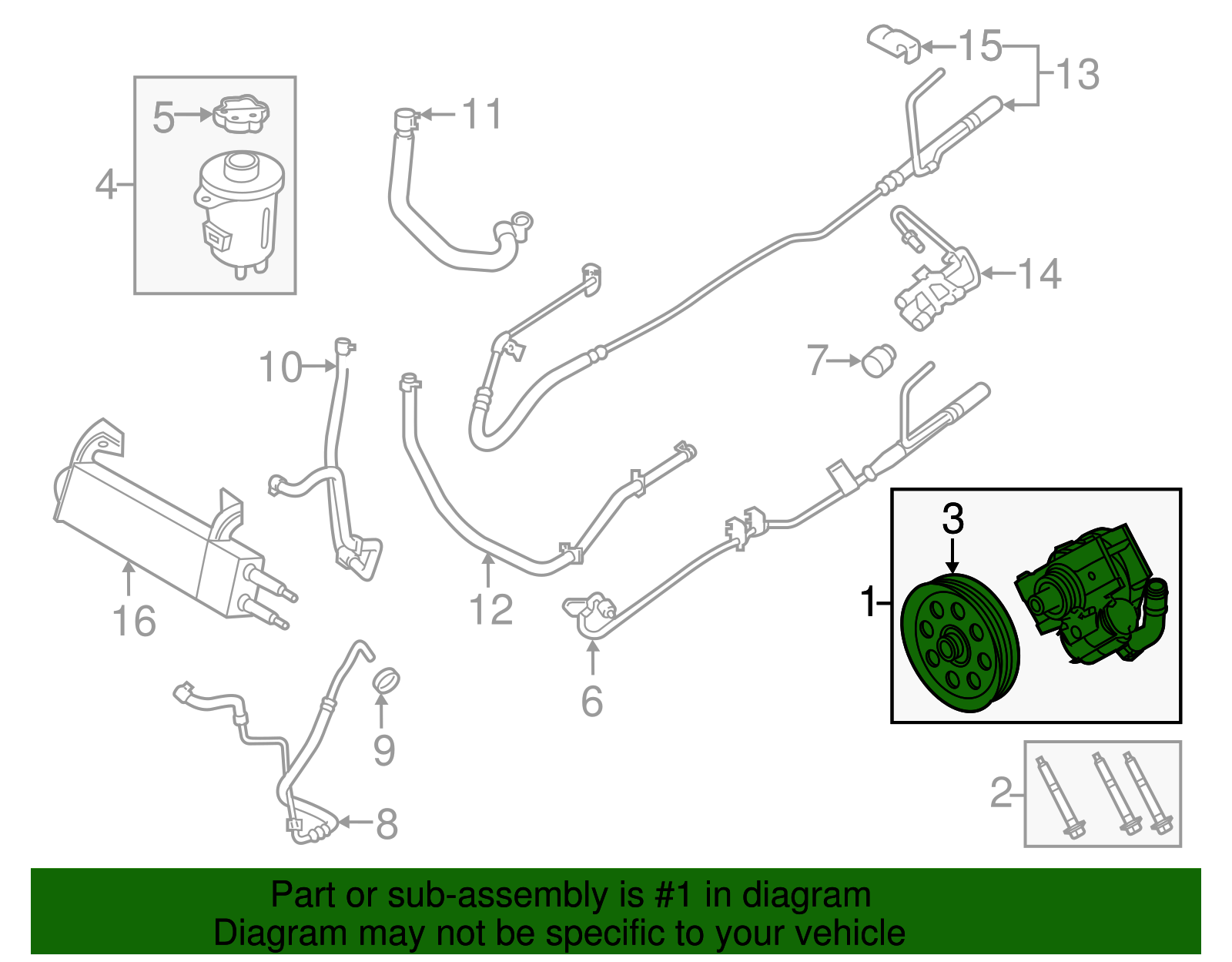 HC3Z-3A674-P - Power Steering Pump 2017 Ford | Big 3 Auto Parts