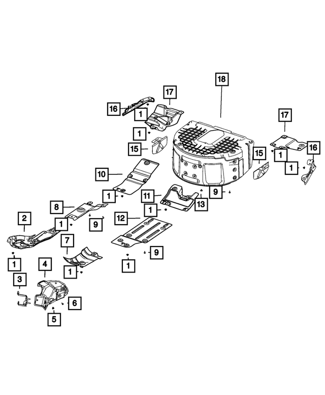68437254AA - Heat Shield, Right 2022-2024 Jeep Grand Wagoneer ...