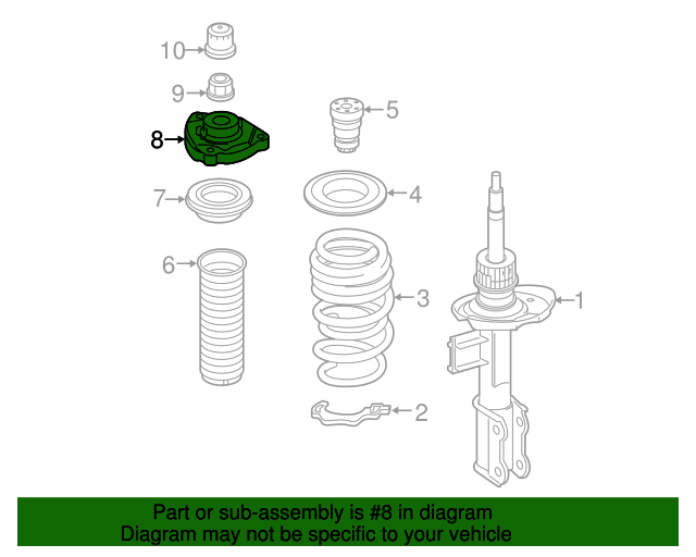 246-323-00-20-64 - Suspension Strut Mount 2014-2020 Mercedes-Benz ...