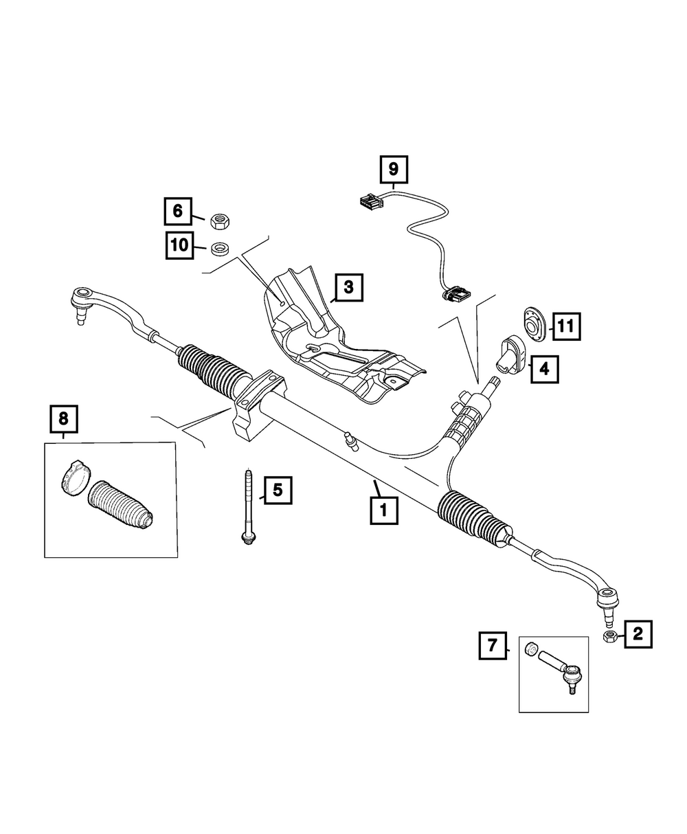 2022-2025 Ram Outer Tie Rod End, Right 68603469AA | Mopar OEM Parts Outlet