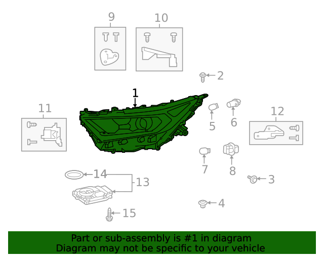 2019-2022 Toyota RAV4 Headlamp Assembly 81130-42A12 | OEM Vehicle Parts