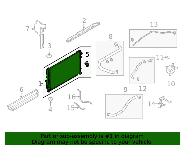 2021 Nissan Rogue Radiator 21460-6RA0B | TascaParts.com
