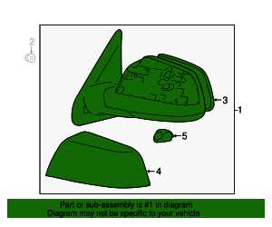 2014-2021 Toyota Tundra Mirror Assembly Right PASSENGER SIDE Chrome ...