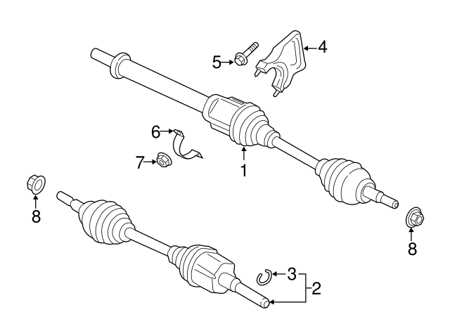 2013-2019 Ford Escape Axle Assembly CV6Z-3B436-AY | TascaParts.com