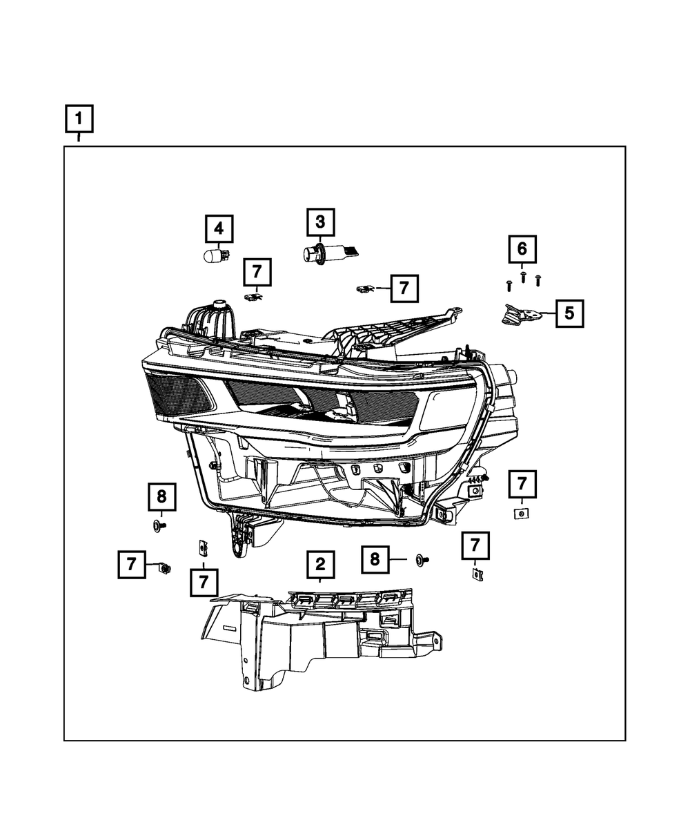 2025 Ram 1500 Headlamp, Left 68666441AA | Mopar eStore