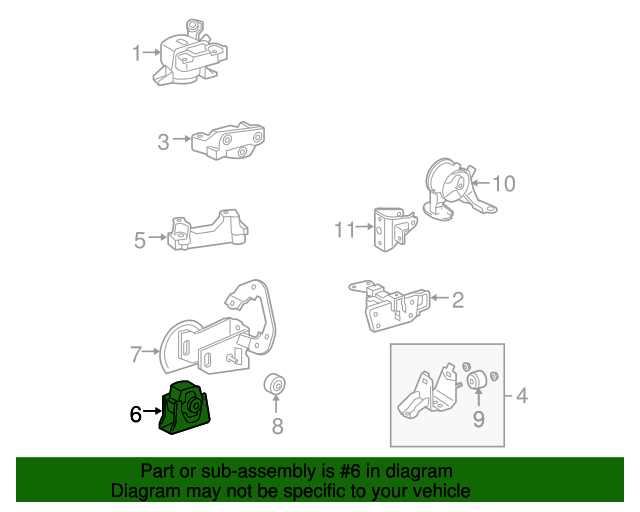 12361-28250 - Engine Mount 2006-2008 Toyota RAV4 | AutoNationParts.com