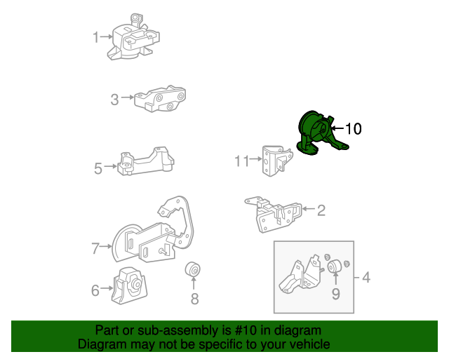 Toyota Parts Rear Mount 12371-28190 | Toyota Parts|Toyota Online Parts ...