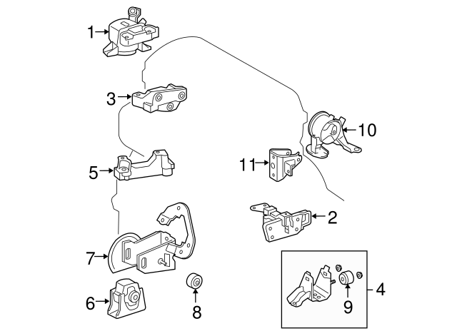 12371-28190 - Engine Mount 2004-2008 Toyota RAV4 | AutoNationParts.com