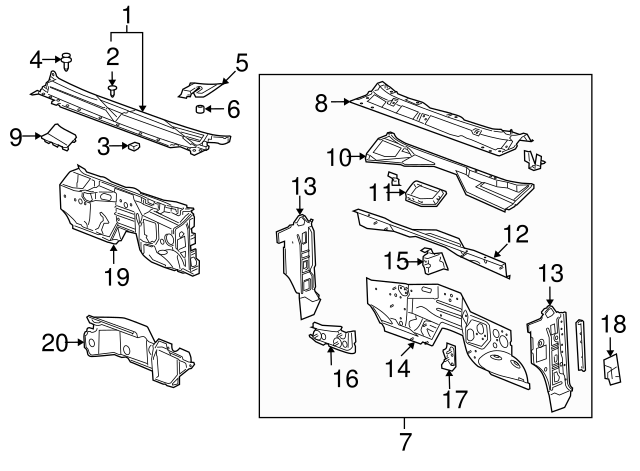 25865603 - Black Air Inlet Grille Panel 2007-2008 Chevrolet ...