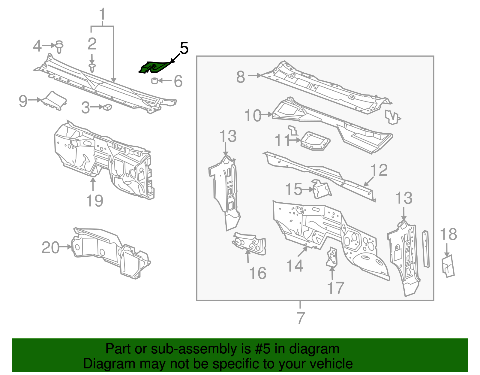15946004 - Black Passenger Side Air Inlet Grille Panel 2007-2014 GMC ...