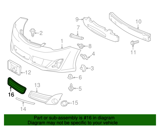 2012-2014 Toyota Camry Lower Grille 53112-06210 | OEM Parts Online