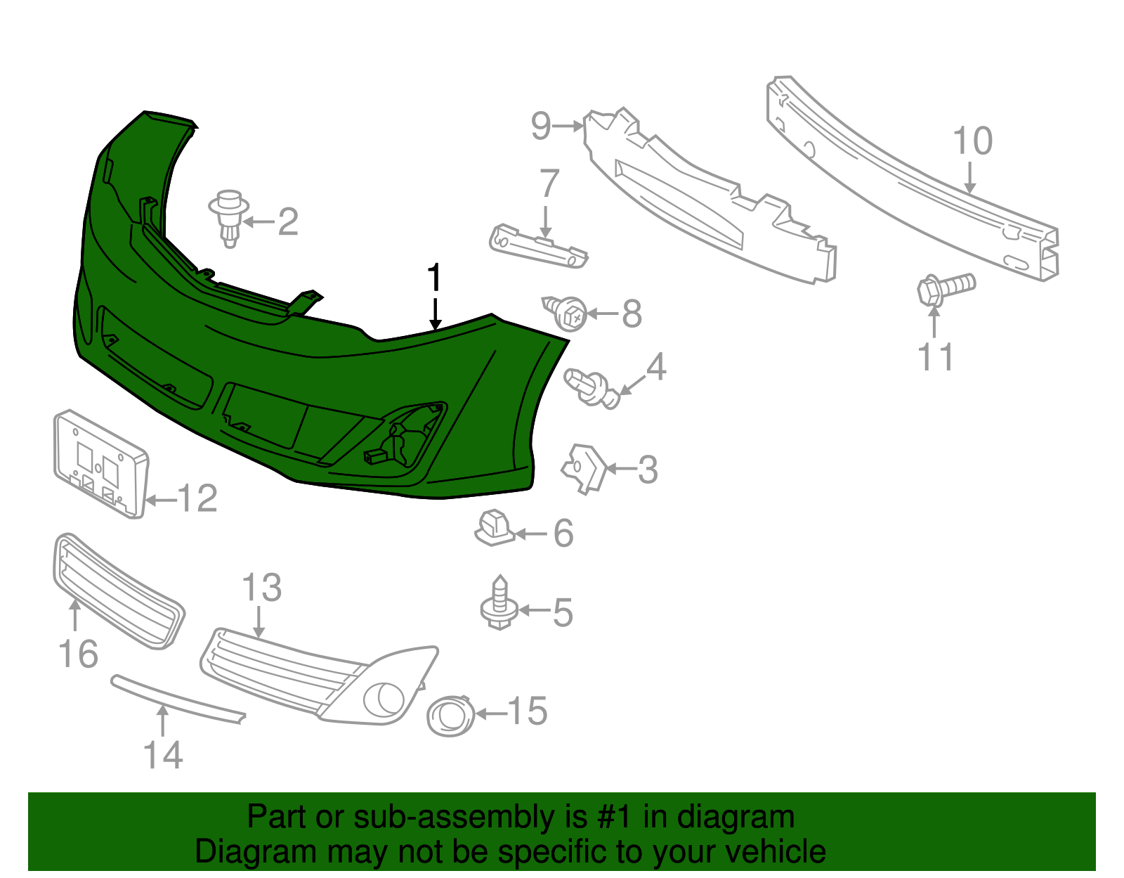 2012-2014 Toyota Camry Cover Front Bumper Le 52119-06975 | OEM Parts Online