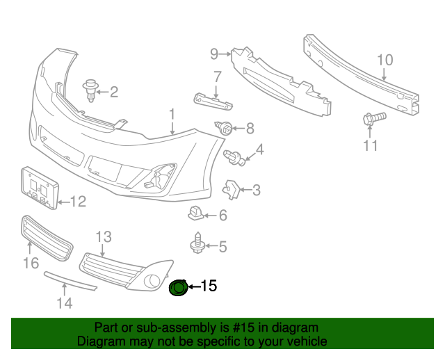 2012-2014 Toyota Camry Lamp Bracket 52125-06200 | Toyota Parts Center
