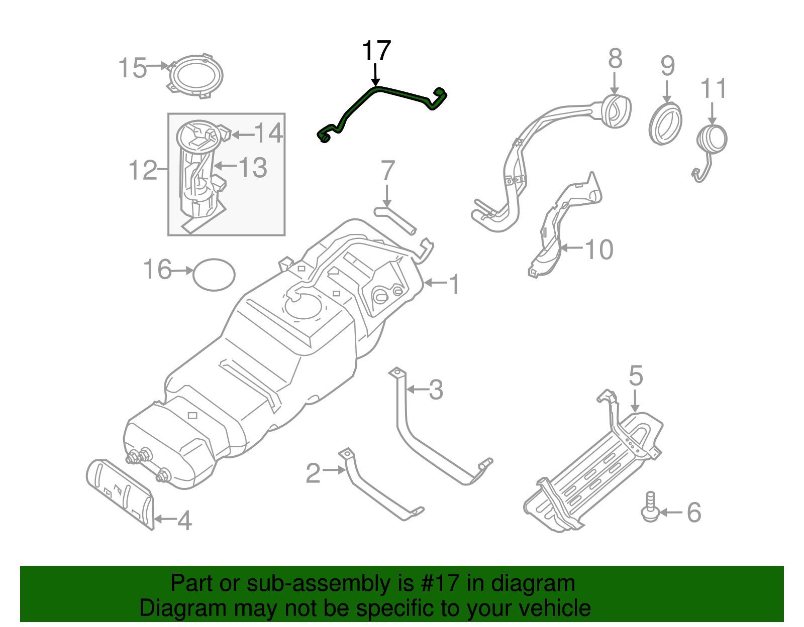 2004-2015 Nissan Vent Hose 17226-ZH000 | TascaParts.com