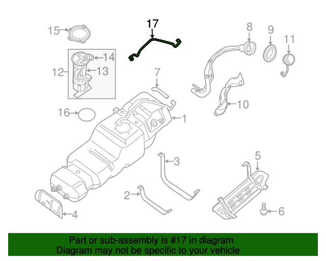 2004-2015 Nissan Vent Hose 17226-ZH000 | TascaParts.com