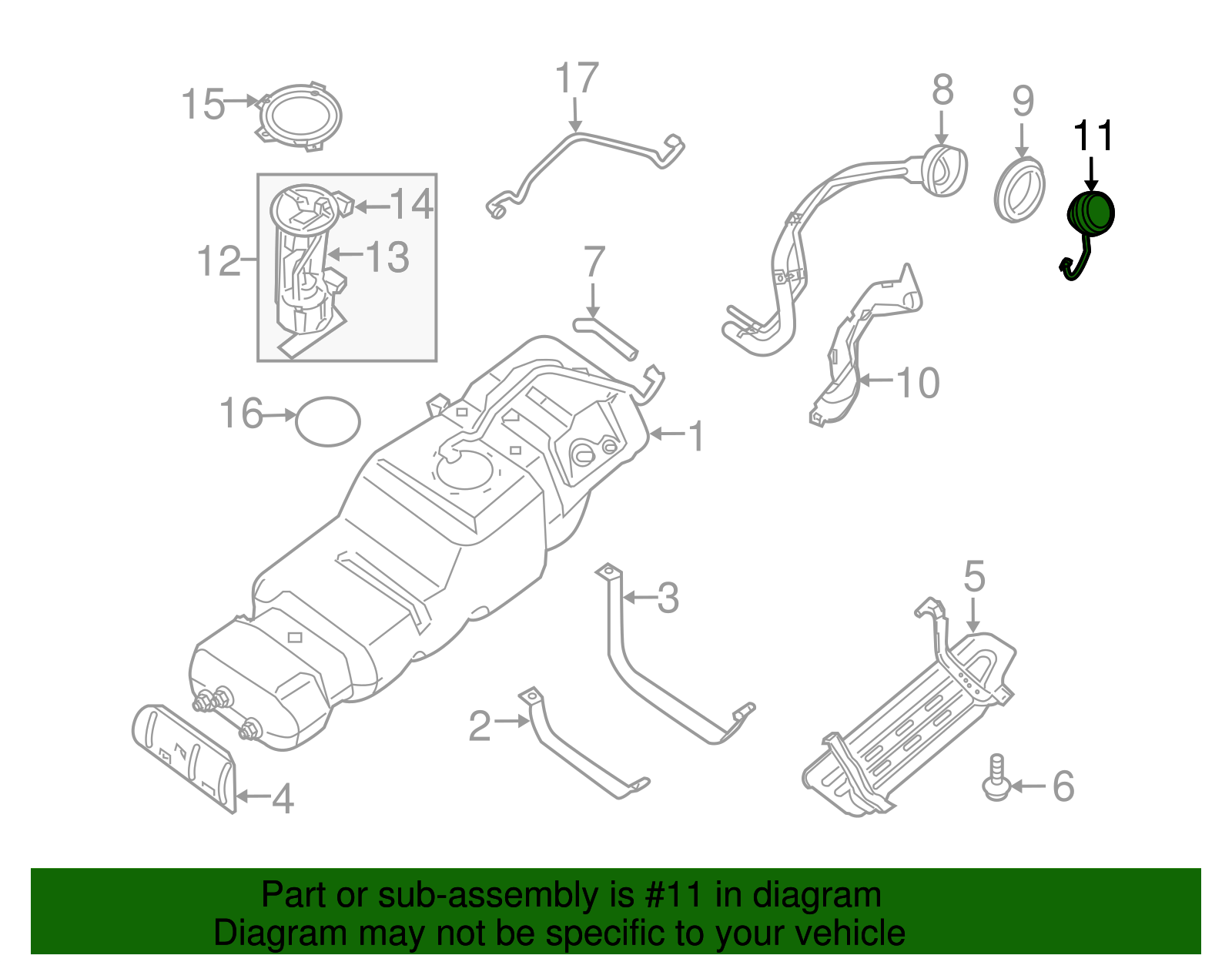 2005-2011 Nissan Filler Cap 17251-ZV30A | OEM Parts Online