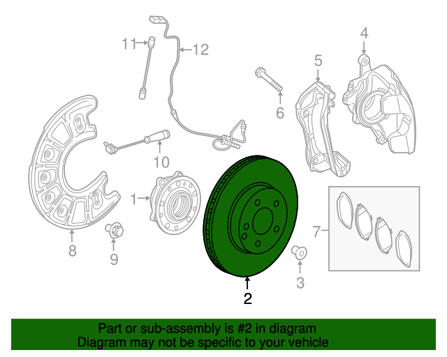 206-421-14-00 - Disc Brake Rotor 2022-2023 Mercedes-Benz C 300 ...