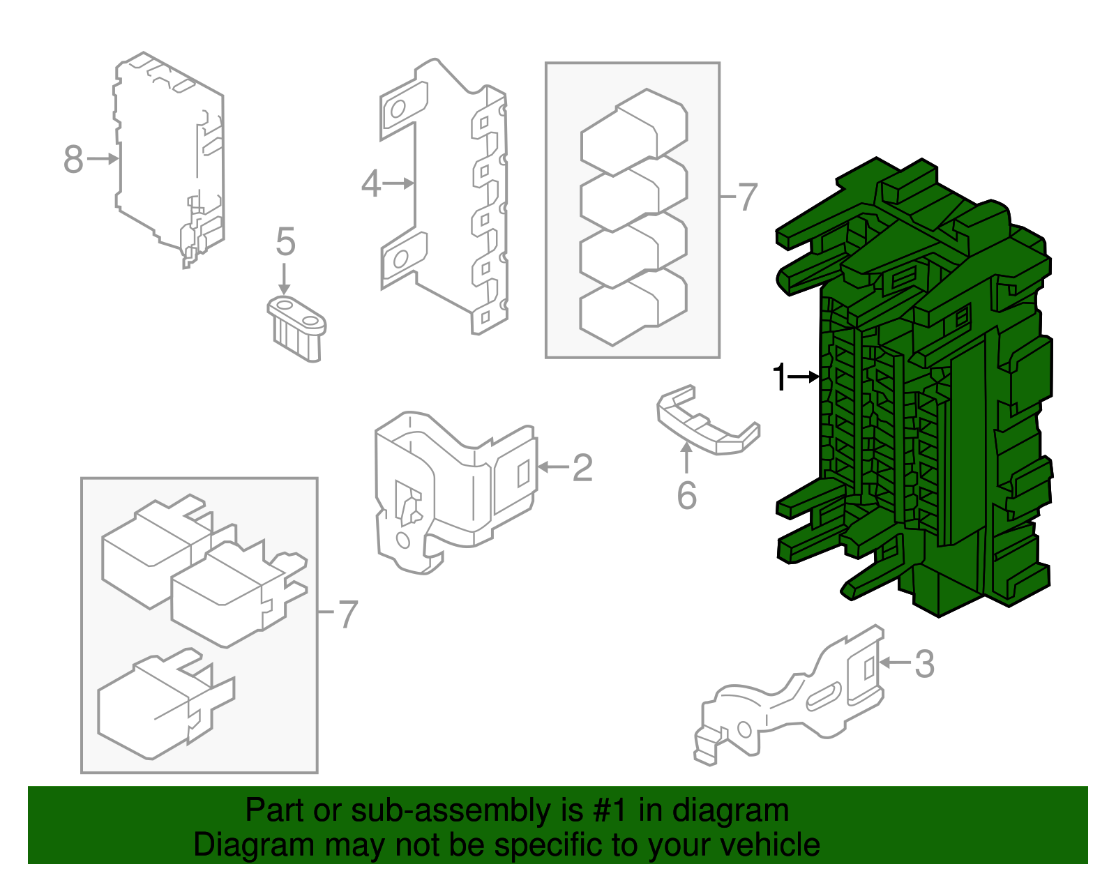 2011-2019 Nissan Fuse & Relay Box 24311-1HA0A | Nissan Parts Central
