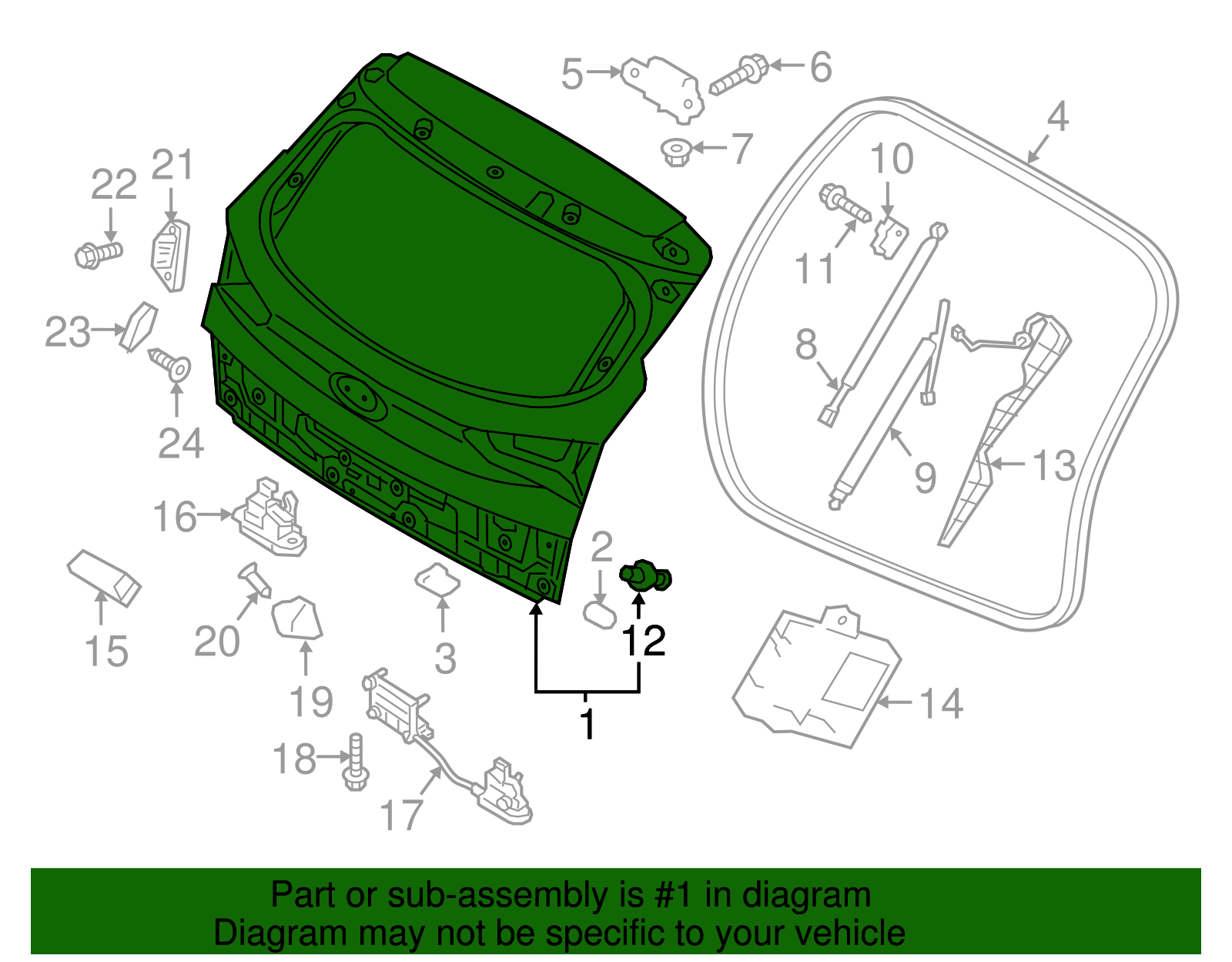73700-D3050 - Liftgate 2016-2018 Hyundai Tucson | AutoNation Parts