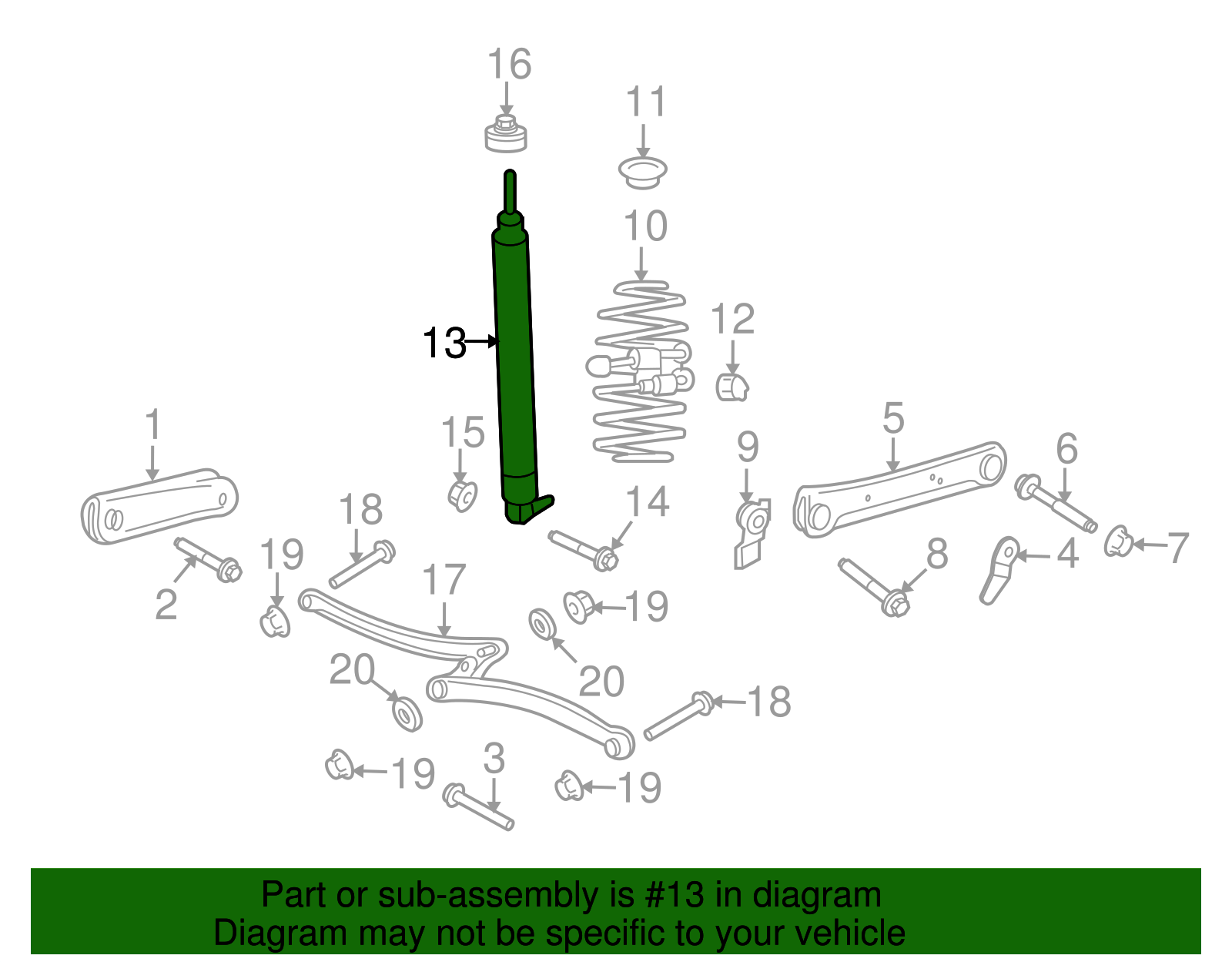 2003-2011 Ford | Suspension Shock Absorber | 8W7Z-18125-D | Walls' Ford ...