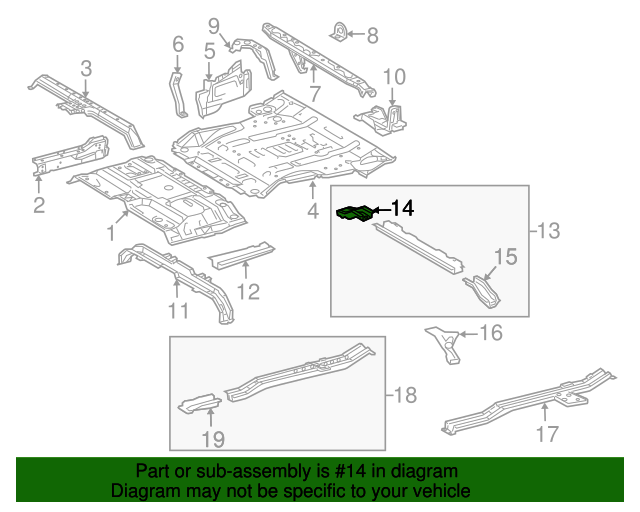 2008-2022 Toyota Sequoia Side Bracket 57027-0C020 | Toyota Parts Center
