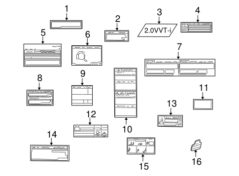 Labels for 2001 Toyota RAV4 | Toyota Parts Center