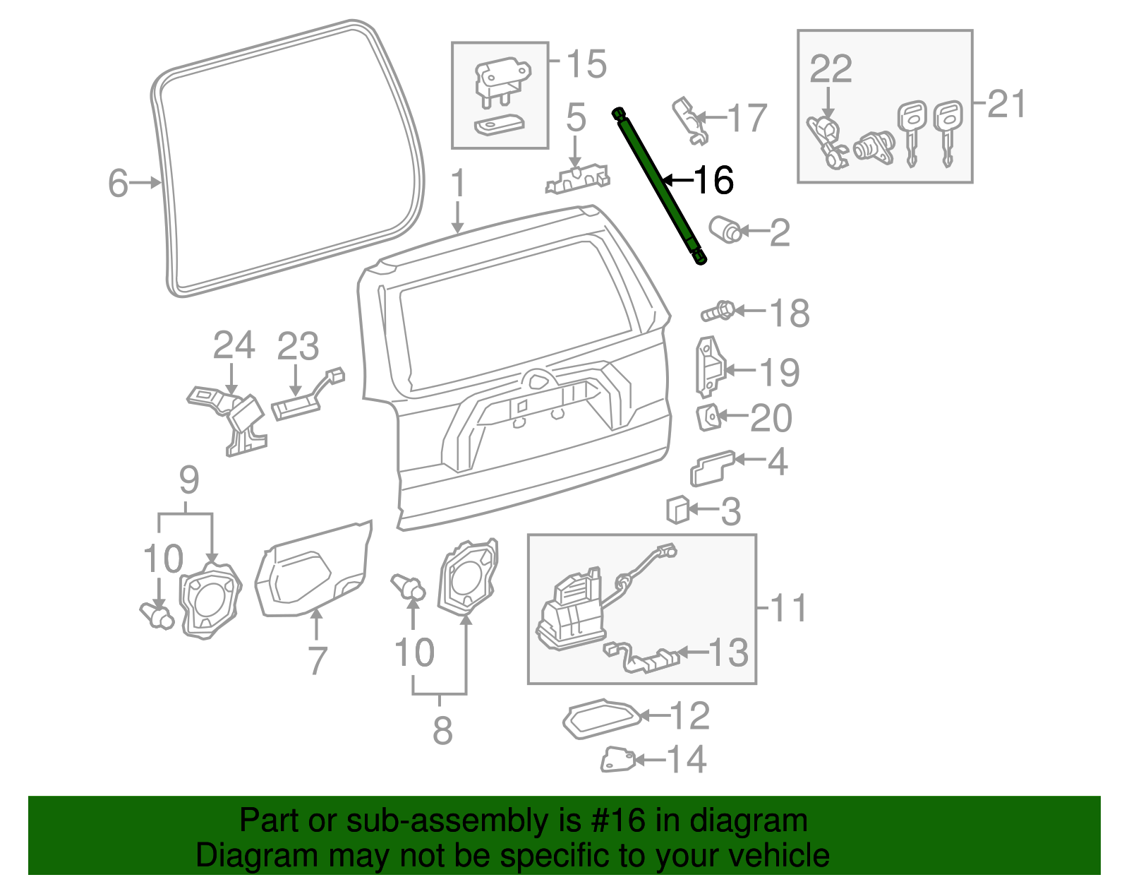2010-2024 Toyota 4Runner Hatch Lift Support (Right) 68907-0W091 | OEM ...