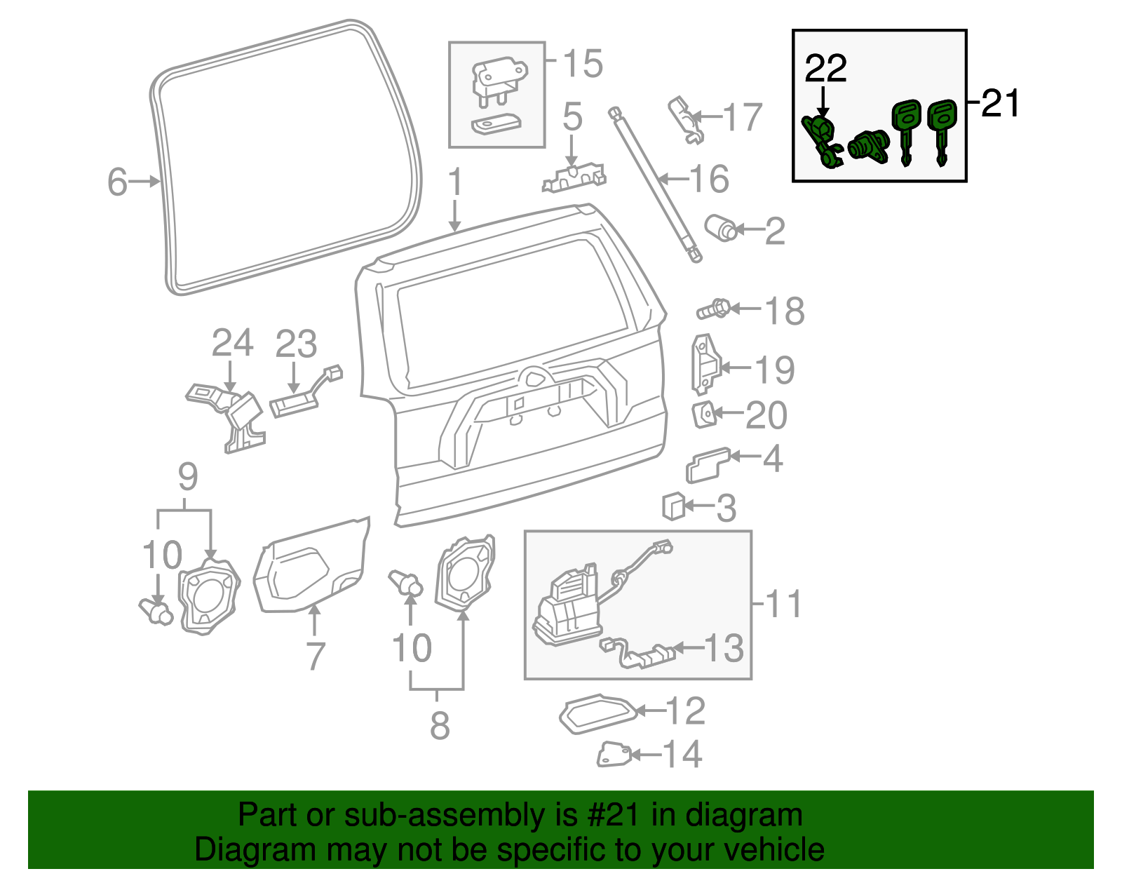 2010-2023 Toyota 4Runner Lock Cylinder Assembly 69055-35140 | Toyota ...