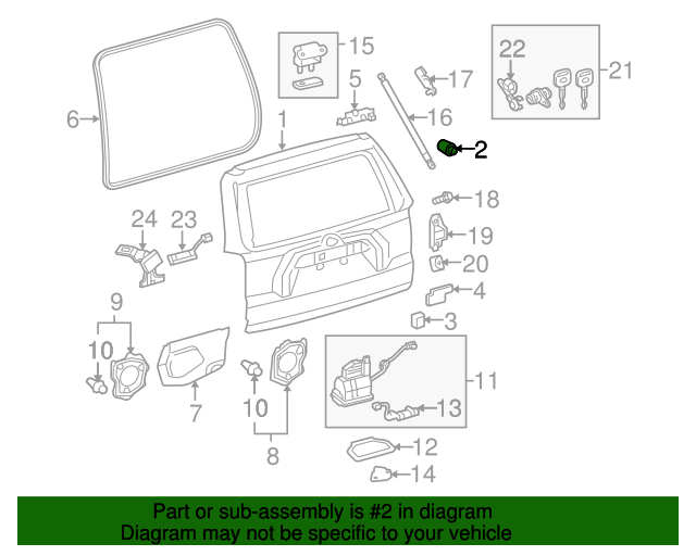 2010-2024 Toyota Cushion(For Back Door Panel) 90541-09145 | Toyota ...