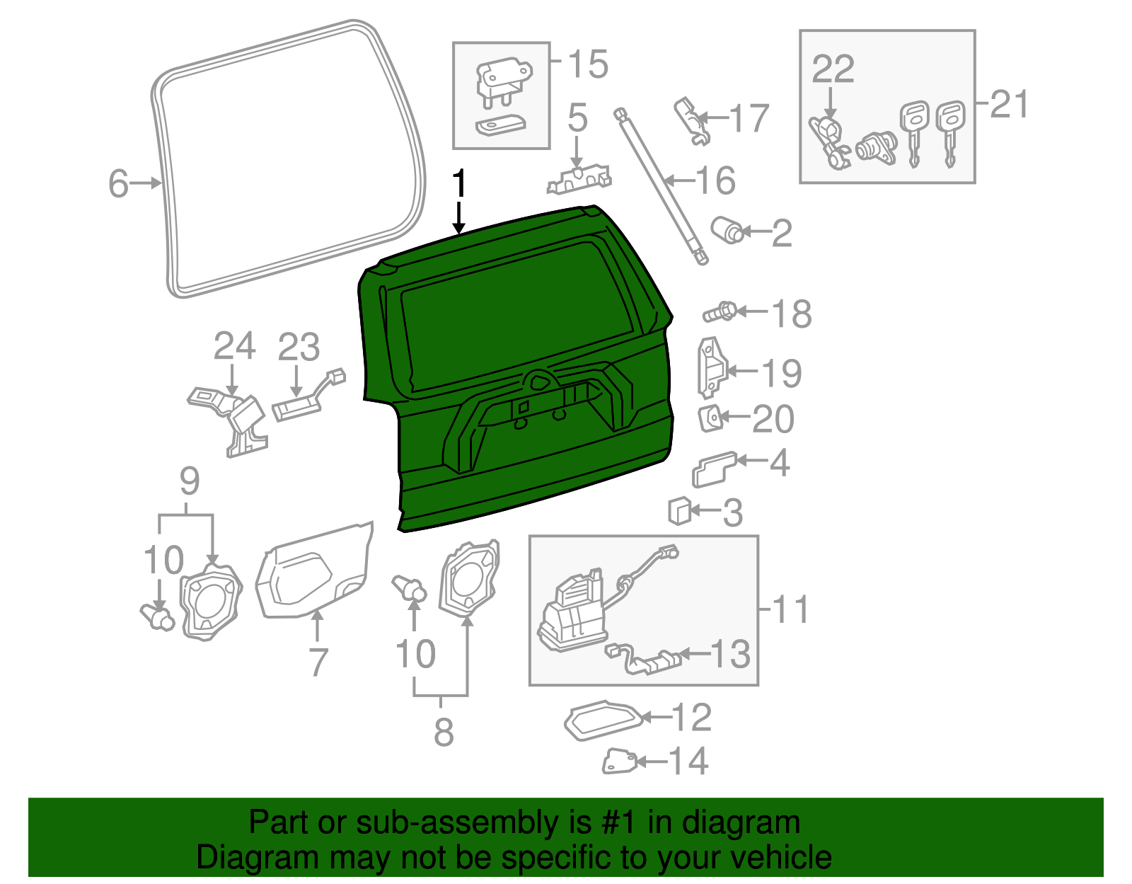 2010-2022 Toyota 4Runner Lift Gate 67005-35473 | Toyota OEM Parts Online