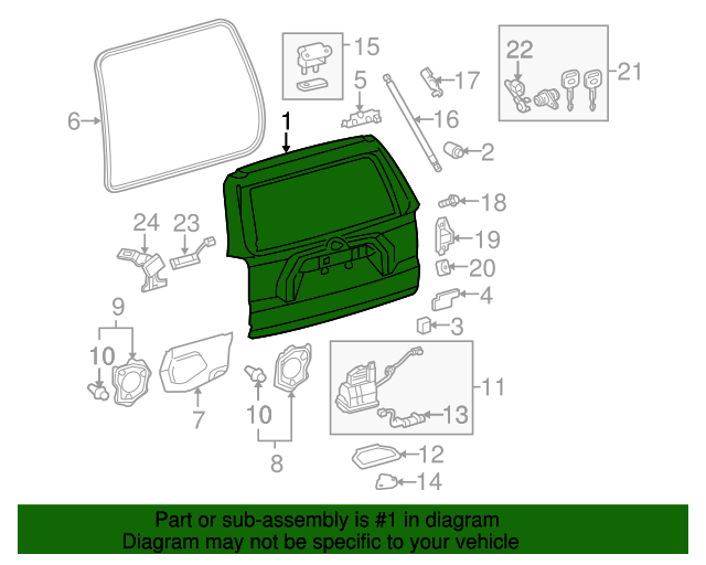 67005-35463 - Lift Gate - 2010-2024 Toyota 4Runner | OEM Genuine Toyota ...