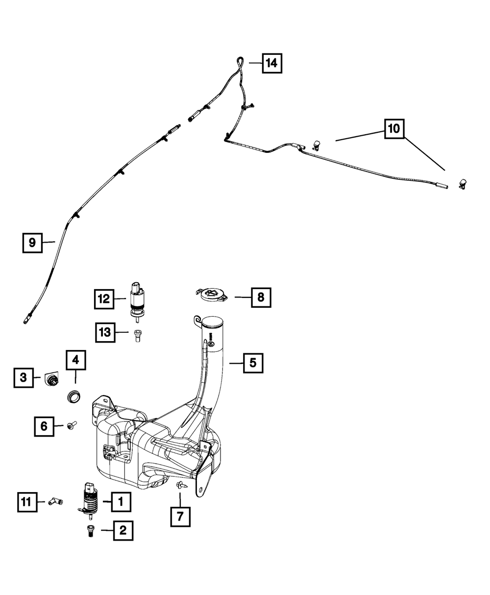 2011-2023 Mopar Windshield Washer Nozzle 68260029AA | Wholesale MOPAR