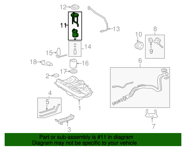 2007-2011 Toyota Camry Fuel Pump Filter 77024-33070 | Toyota Parts Center