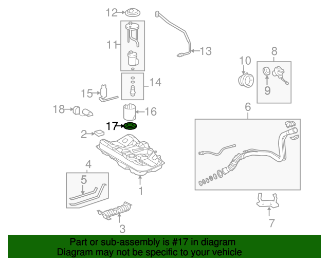 2007-2009 Toyota Camry Fuel Pump Gasket 77169-33050 | Toyota Parts Center