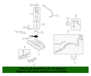 2007-2009 Toyota Camry Fuel Pump Gasket 77169-33050 | Toyota Parts Center