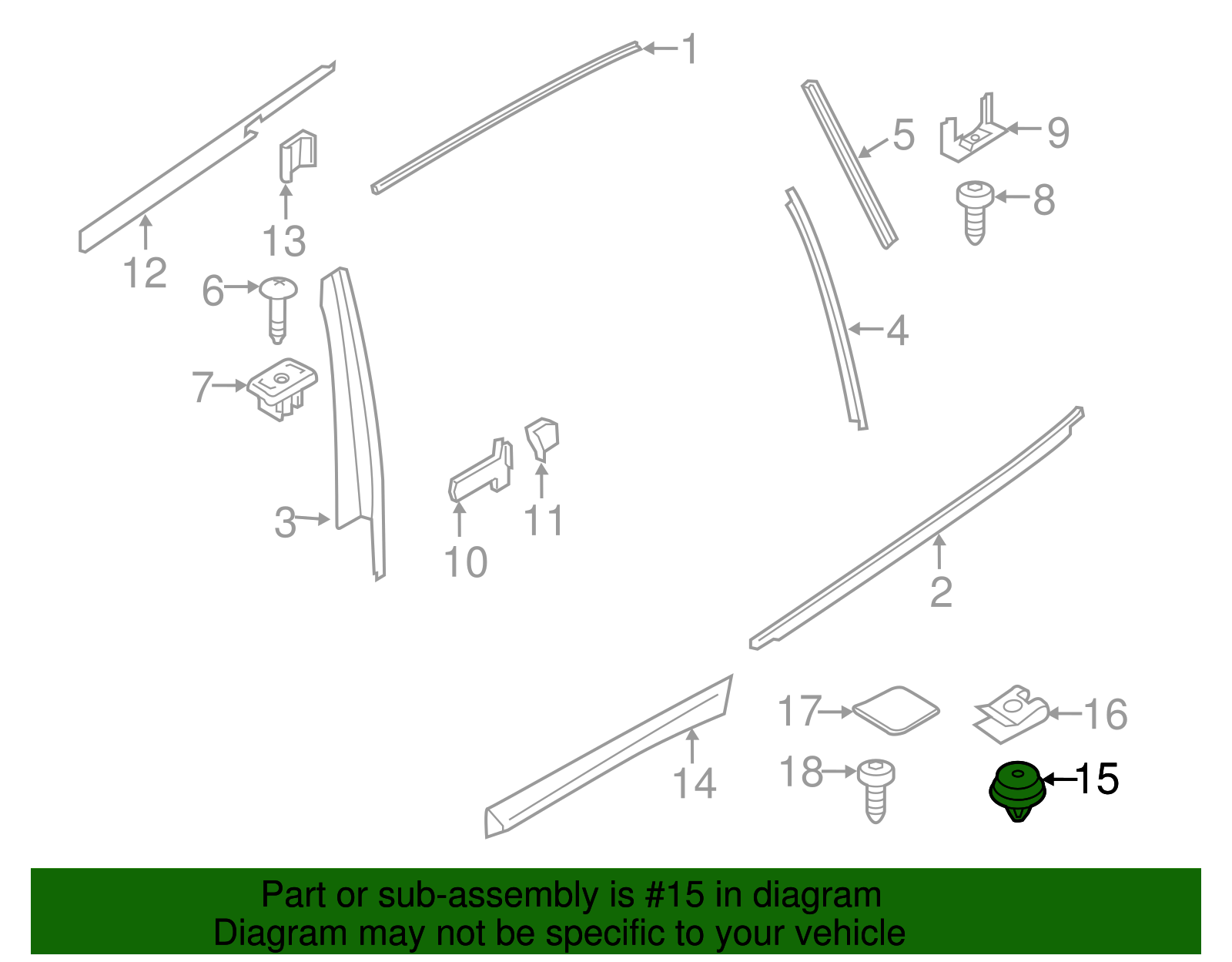 Genuine BMW 07-14-7-460-560 | Lower Molding Clip | FREE Shipping on ...