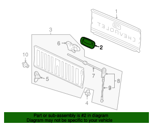 1999-2007 GM Black Tailgate Handle Bezel 15228539 GM | GMPartsDirect.com