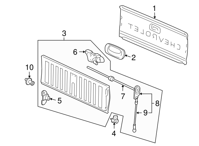 1999-2007 GM Black Tailgate Handle Bezel 15228539 GM | GMPartsDirect.com