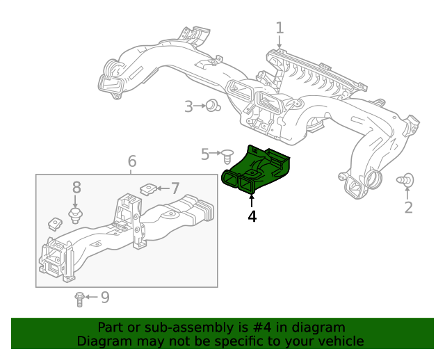 83465-TRT-A01 - Duct Assembly, Rear Vent Joint - 2017-2021 Honda ...
