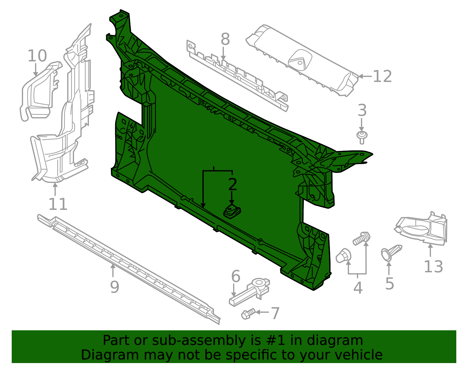 2018-2024 Audi Radiator Support 8W0-805-594-F | OEM Parts Online
